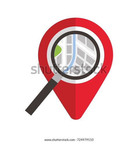 navigator pointer map magnifier location concept stock vector royalty