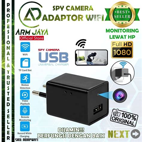 Jual Armjaya Spy Kamera Adaptor Usb Charger Wifi Spycam Camera Adapwifi