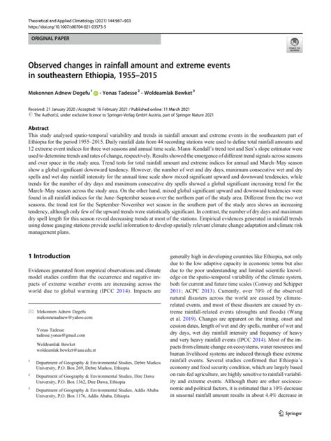 Sptial Treands Pdf Drought Climate