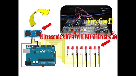 Ultrasonic เเสดงไฟตามระยะต่างๆ Arduino Ep 20 Youtube