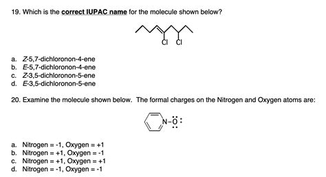 [Solved] . 19. Which is the correct IUPAC name for the molecule shown... | Course Hero