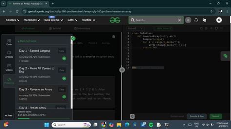 Gfg160 Geekstreak2025 Dsa Codingchallenge Geeksforgeeks Karthika Murugesan
