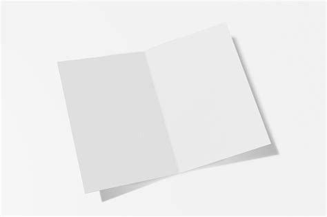 모크 업 수직 소책자 브로셔 하드 커버와 현실적인 그림자와 흰색 배경에 고립 된 초대장 3d 렌더링 0명에 대한 스톡 사진 및