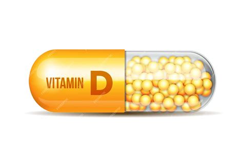 Suplemento De Vitamina D Para La Salud Cápsula Con Gránulos Amarillos