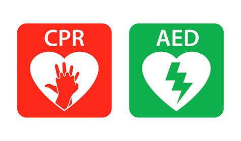 Cpr And Aed Icon Set Stock Illustration Download Image Now Automated External Defibrillator