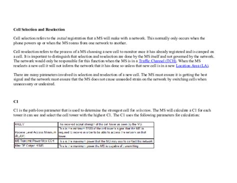Doc Cell Selection And Reselection