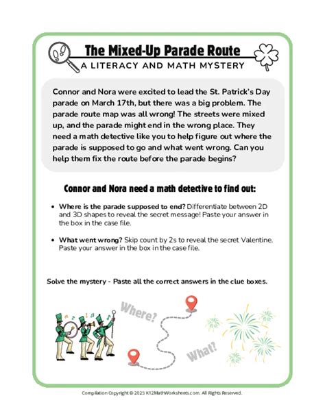 1st Grade Math Mystery Worksheets K12 Math Worksheets