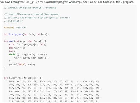 You Have Been Given Final Q A MIPS Assembler Chegg