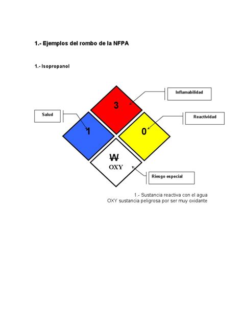 1 Ejemplos De Rombos De La Nfpa Pdf