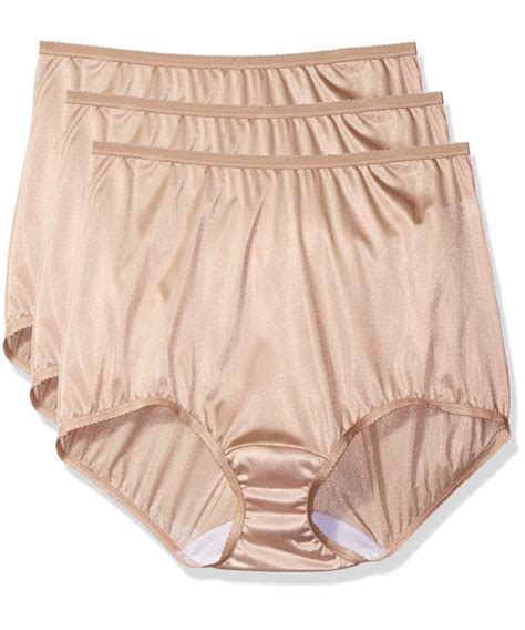Womens Plus Size Panties Nylon Brief 3 Pack Nude Cz125gxzver