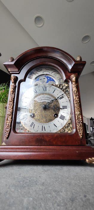 Tabletop Clock Frans Hermle Brass Wood Walnut Late Catawiki