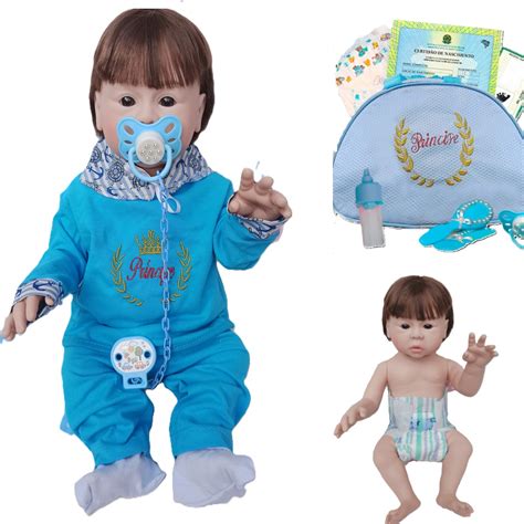 Boneca Bebê Mamãe Reborn Menino Cabelos Castanhos Enxoval Mamãe Reborn Loja De Bebês Reborn