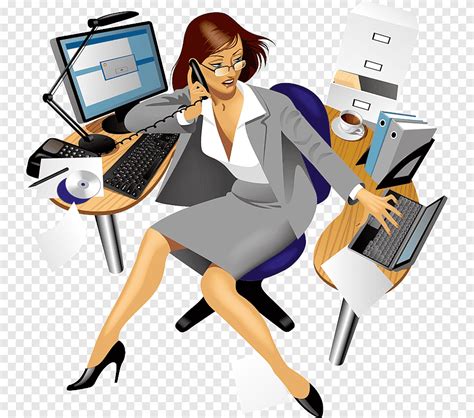 Desenho Animado De Assistente De Escritorio