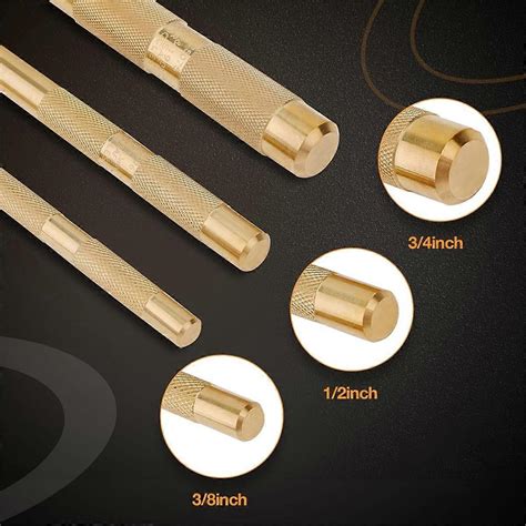 Brass Drift Punch Set 25075 25076 25077 Brass Punches 3 Piece With 34