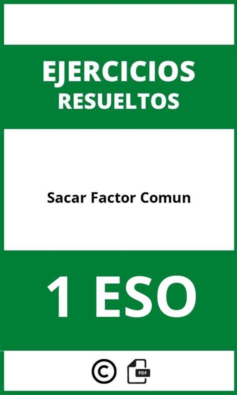 Ejercicios Sacar Factor Comun 1 Eso Pdf 2025