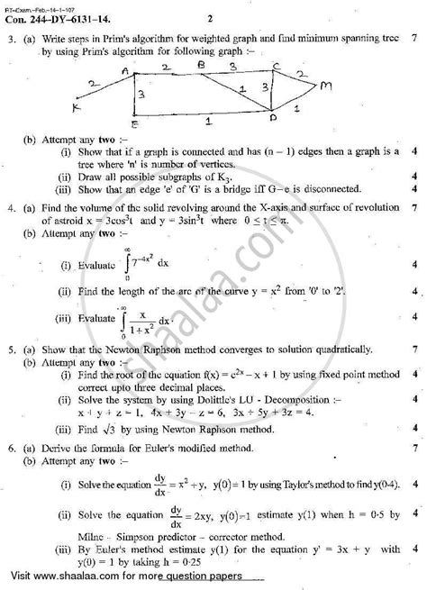 Mathematics 3 2013 2014 Bsc Computer Science Idol Correspondence 2nd Year Sybsc Question
