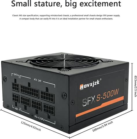Hovxjzk Mini Itx Solutionmicro 500w Sfx Fuente De Alimentación Totalmente Modular Con Ventilador