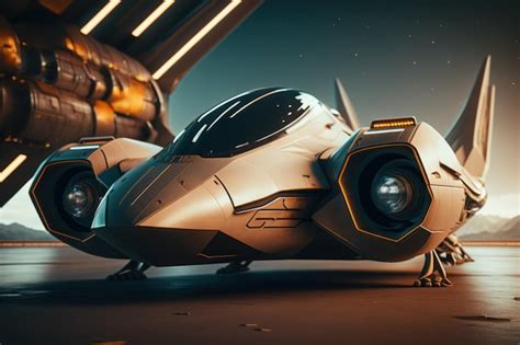Premium Ai Image A Futuristic And Sleek Spaceship With Advanced Tech