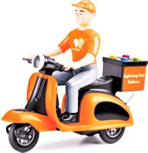 Ziqra Toys Super Friction Powered Swiggy Hunger Savior Delivery Bike