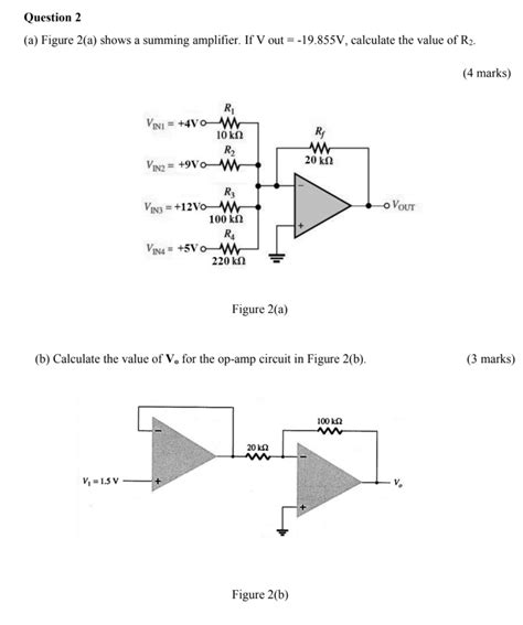 solved question 2 a figure 2 a shows a summing amplifier