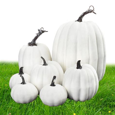 Shenerda Artificial Pumpkins 7 Pieces Faux Artificial Pumpkins