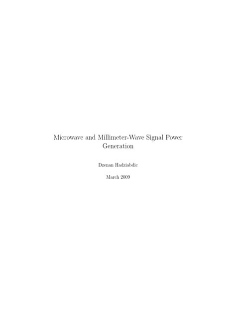 Microwave And Millimeter Wave Signal Power Generation Pdf Gallium Arsenide Transistor