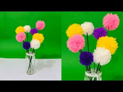 Cara Membuat Bunga Pom Pom Dari Benang Wol How To Make A Flower Pom Pom Youtube