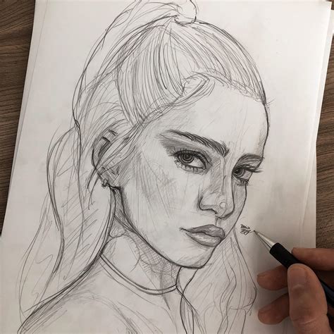 Female Celeb Drawings Film Actress Four Drawing By Jared Carpenter