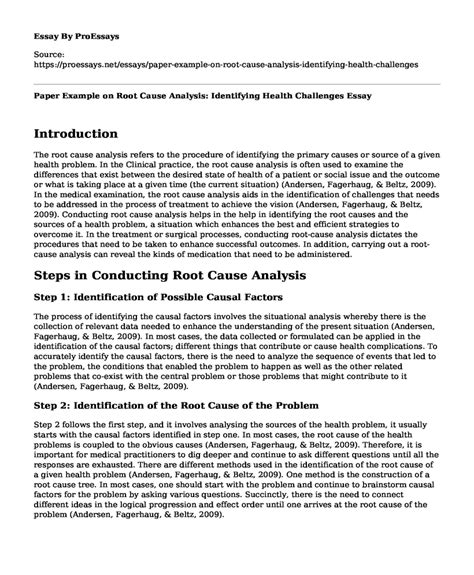 📚 Paper Example On Root Cause Analysis Identifying Health Challenges