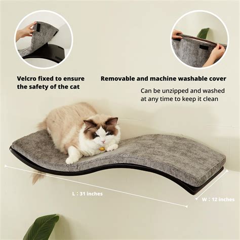 Liorce Wave Cat Shelf Modern Cat Wall Furniture