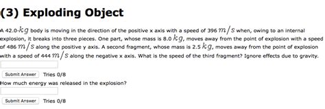 solved 3 exploding object a 42 0 kg body is moving in the