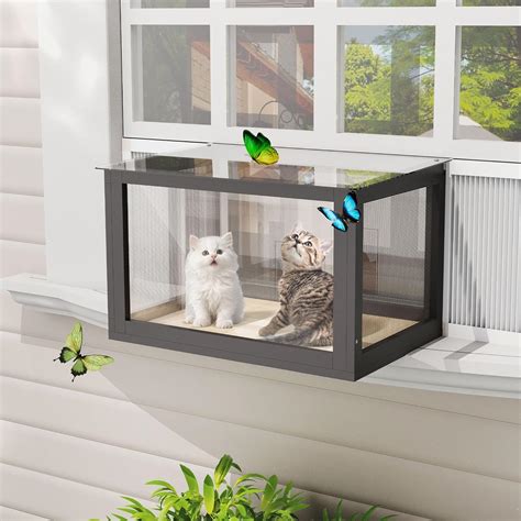 Tobyul Cat Window Box Outdoor Cat Enclosure Window Catio