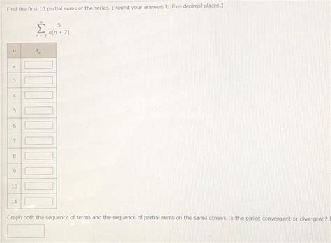 Solved Find the first 10 partial sums of the series. (Round | Chegg.com
