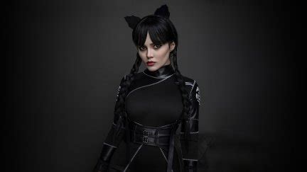 Women Kalinka Fox Cosplay Wednesday Addams Wednesday TV Series X Wallpaper