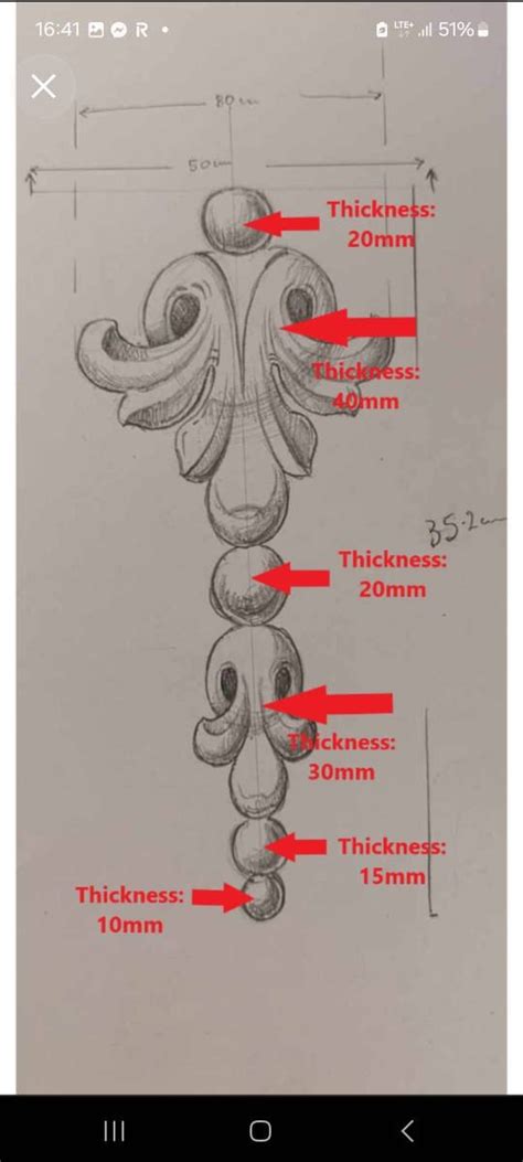 2 R327mm Carved Vertical Decors