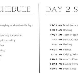 Hackathon Event Schedule The Two Day Hackathon Schedule Was Developed Download Scientific