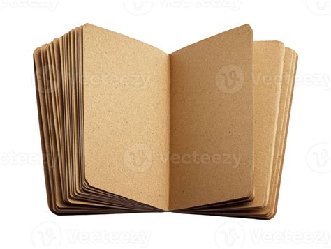 Open Kraft Paper Notebook Showing Blank Pages 55778372 Png