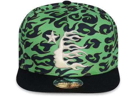 Hellstar Cheetah Print Fitted Hat Green Mens Ss24 Us