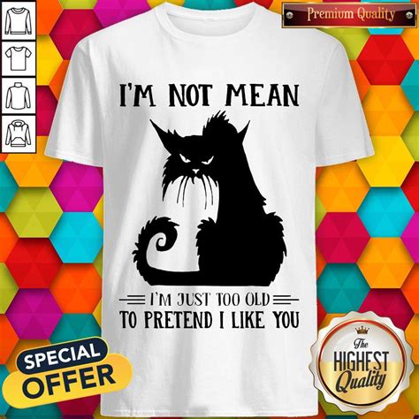 Cute Black Cat Im Not Mean Im Just Too Old To Pretend I Like You