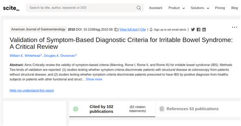 validation of symptom based diagnostic criteria for irritable bowel