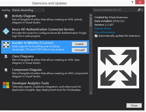 Visual Studio 擴充套件自動停用問題 黑暗執行緒