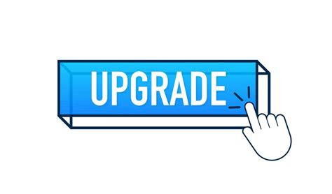 Upgrade Flat Blue Button On White Background Motion Graphics Design 4k