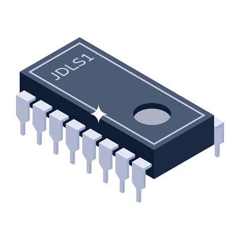 A Single Chip Microcontroller Icon Isometric Style Of Integrated Circuit 6530202 Vector Art At