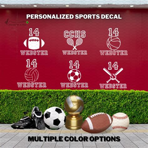 Personalized Sports Name Decal Custom Athlete Vinyl Window Sticker Etsy