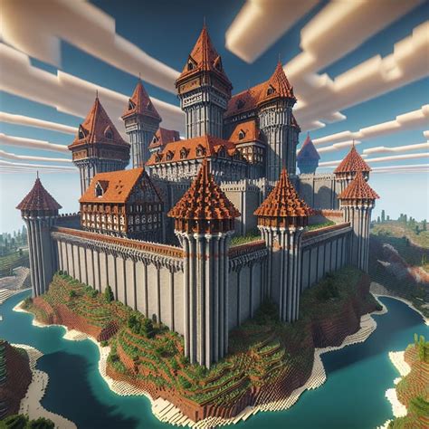 Impressive Minecraft Castle With Copper Roofs Ai Art Generator Easy