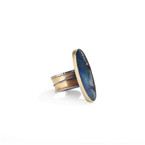 Spectrolite Ring With Gold By Harold Oconnor 18k 24k Contemporary