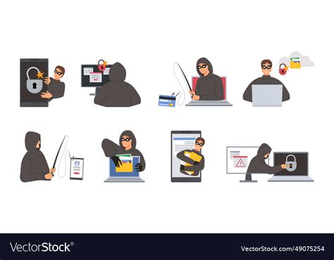 Cartoon Hacker Character Cyber Threat Royalty Free Vector