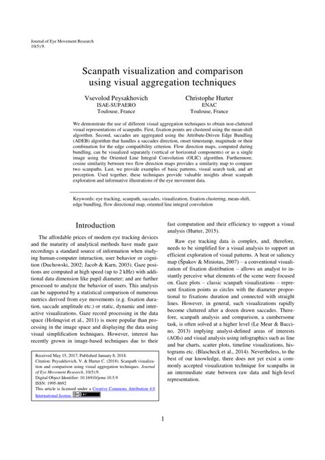 Pdf Scanpath Visualization And Comparison Using Visual Aggregation Techniques