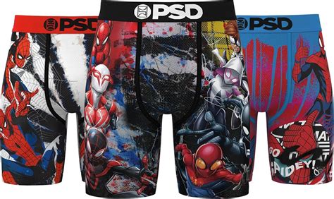 Psd Underwear Mens Spider Man Boxer Briefs 3 Pack 707 Street