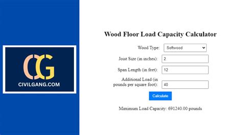 Wood Floor Load Capacity Calculator CivilGang